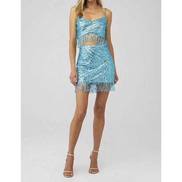 SAYLOR | Skirts | New Saylor Persephone Sequin Set In Teal | Poshmark